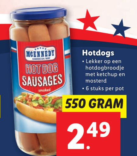hotdogworstjes folder aanbieding bij Lidl - details