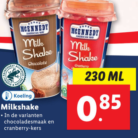McEnnedy milkshake folder aanbieding bij Lidl - details