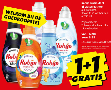 Robijn wasverzachter, wasmiddel folder aanbieding bij Boni - details