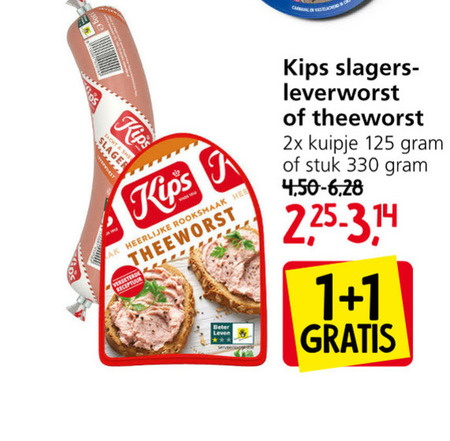 Kips theeworst, leverworst folder aanbieding bij Jan Linders - details