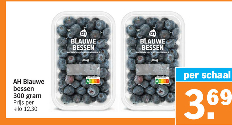 blauwe bessen folder aanbieding bij Albert Heijn - details