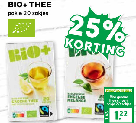 Bio Plus thee folder aanbieding bij MCD Supermarkt Basis - details