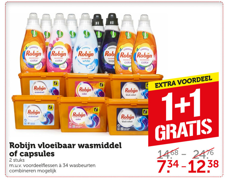 Robijn wasmiddel folder aanbieding bij Coop - details