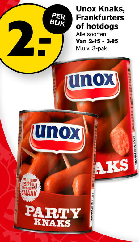 Unox knakworst folder aanbieding bij Hoogvliet - details