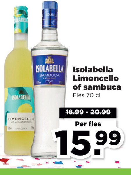 Isolabella limoncello, sambuca folder aanbieding bij Plus - details
