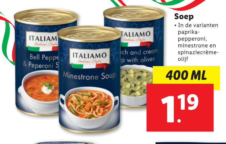 Italiamo soep folder aanbieding bij Lidl - details