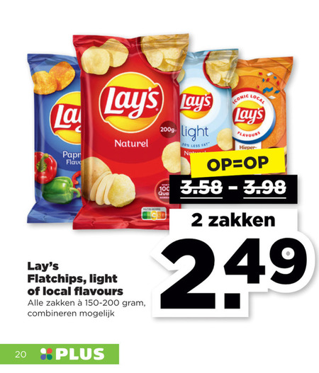 Lays chips folder aanbieding bij Plus - details