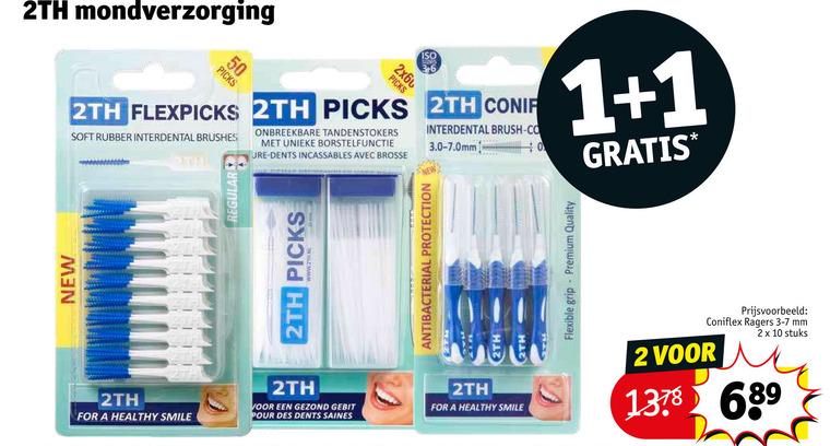 2TH tandenstokers, interdentale ragers folder aanbieding bij Kruidvat ...