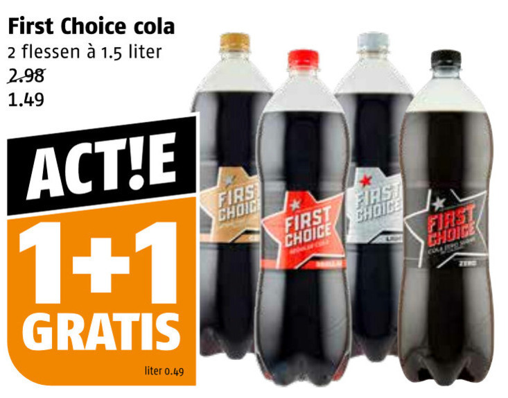 First Choice cola folder aanbieding bij Poiesz - details