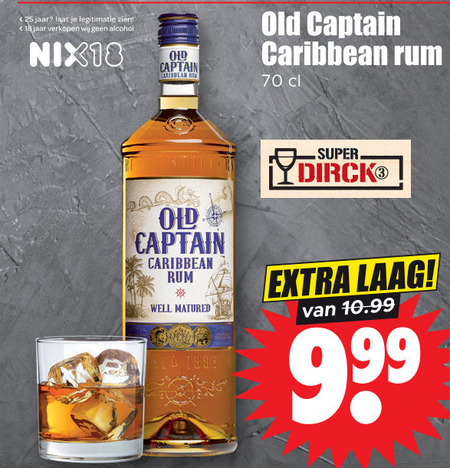 Old Captain rum folder aanbieding bij Dirk - details