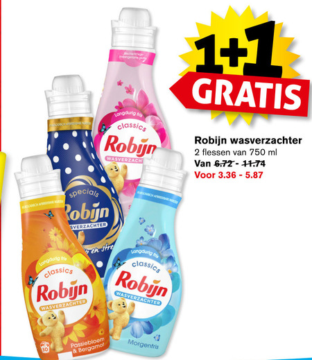 Robijn wasverzachter folder aanbieding bij Hoogvliet - details