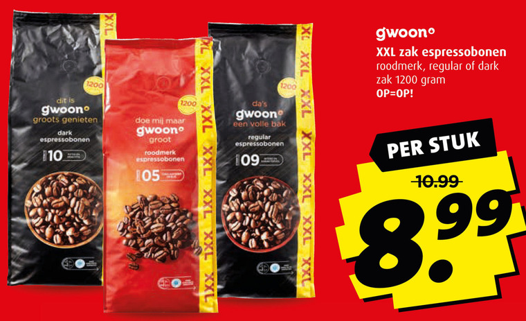 Gwoon koffiebonen folder aanbieding bij Boni - details