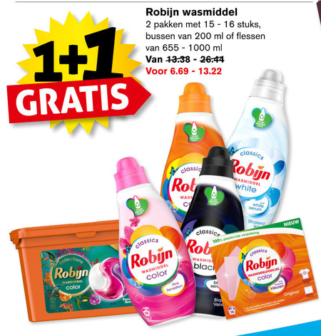 Robijn wasmiddel folder aanbieding bij Hoogvliet - details