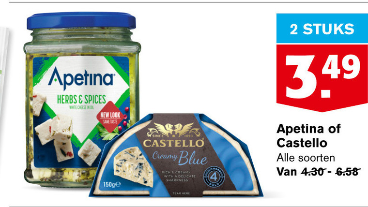 Castello feta, blauwe kaas folder aanbieding bij Hoogvliet - details