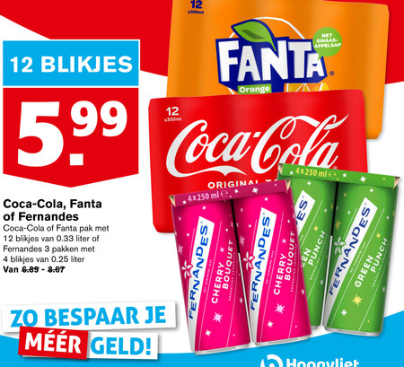 Fanta cola, frisdrank folder aanbieding bij Hoogvliet - details