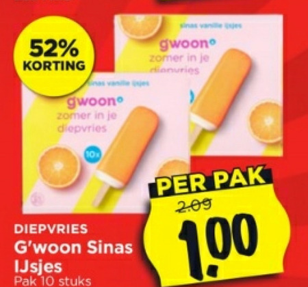 Gwoon ijslollies folder aanbieding bij Vomar - details