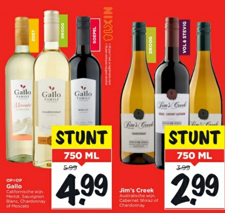 Gallo rode wijn, witte wijn folder aanbieding bij Vomar - details