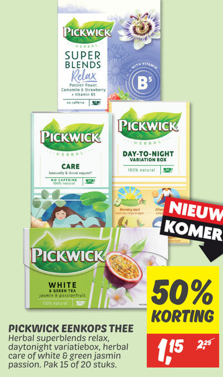 Pickwick thee folder aanbieding bij Dekamarkt - details
