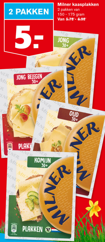 Milner kaasplakken folder aanbieding bij Hoogvliet - details