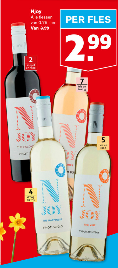 witte wijn, rode wijn folder aanbieding bij Hoogvliet - details