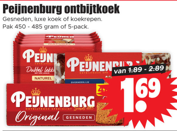 Peijnenburg ontbijtkoek folder aanbieding bij Dirk - details