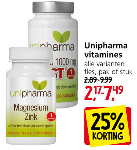 unipharma vitamine folder aanbieding bij Jan Linders - details