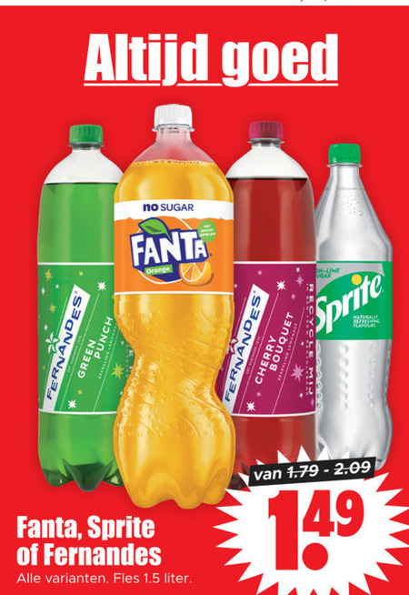 Fernandes frisdrank folder aanbieding bij Dirk - details
