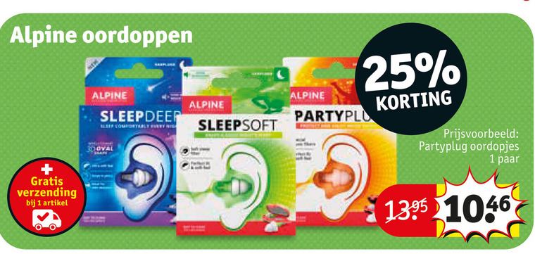 Alpine oordopje folder aanbieding bij Kruidvat - details
