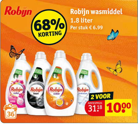 Robijn wasmiddel folder aanbieding bij Kruidvat - details
