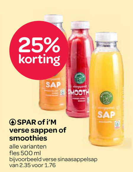 vruchtensap, fruitsmoothie folder aanbieding bij Spar - details