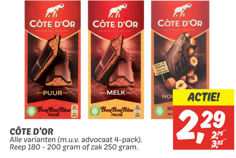 Cote D Or chocolade folder aanbieding bij Dekamarkt - details