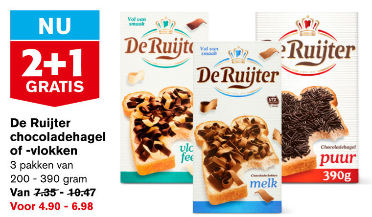 De Ruijter hagelslag, boterhamvlokken folder aanbieding bij Hoogvliet ...