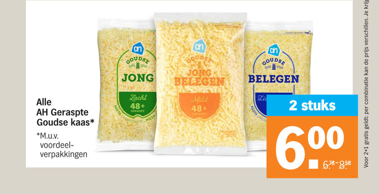Albert Heijn Huismerk geraspte kaas folder aanbieding bij Albert Heijn ...