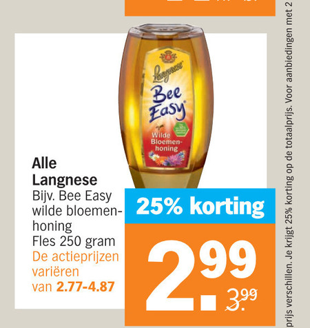 Langnese honing folder aanbieding bij Albert Heijn - details