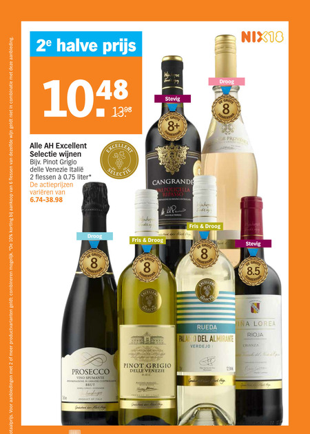 rode wijn, witte wijn folder aanbieding bij Albert Heijn - details