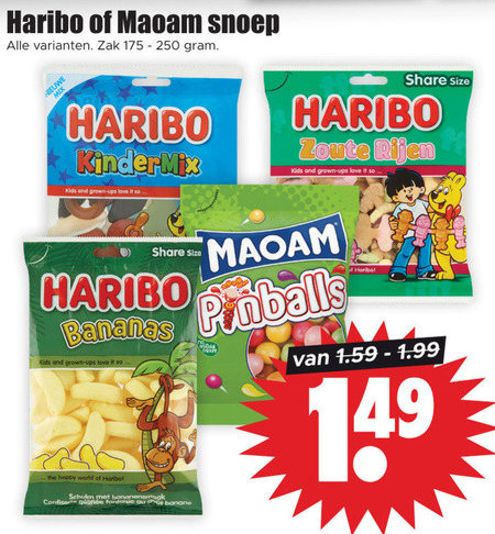 Haribo snoep folder aanbieding bij Dirk - details