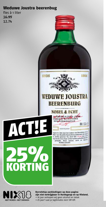 Weduwe Joustra berenburg folder aanbieding bij Poiesz - details