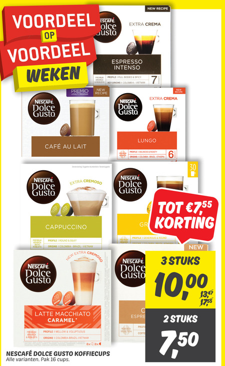 Nescafe dolce gusto capsules folder aanbieding bij Dekamarkt - details