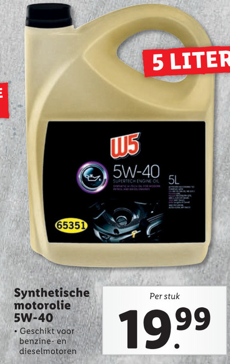 W5 motorolie folder aanbieding bij Lidl - details