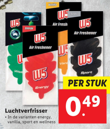 W5 luchtverfrisser folder aanbieding bij Lidl - details