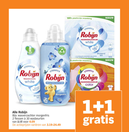 Robijn wasmiddel, wasverzachter folder aanbieding bij Albert Heijn ...