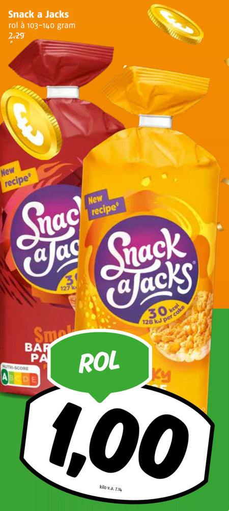 Snack a Jacks rijstwafels folder aanbieding bij Poiesz - details