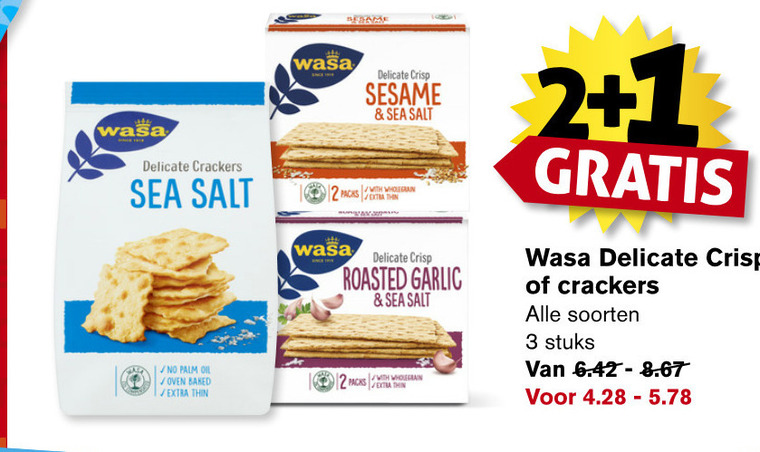 Wasa crackers folder aanbieding bij Hoogvliet - details