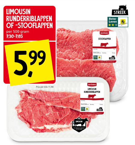 runderriblap folder aanbieding bij Jan Linders - details