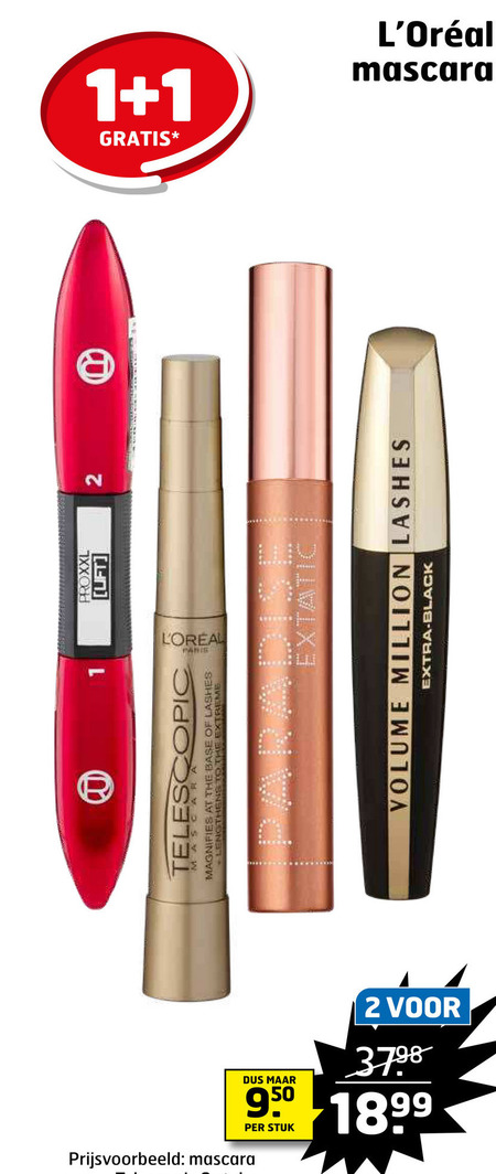 L Oreal mascara folder aanbieding bij Trekpleister - details
