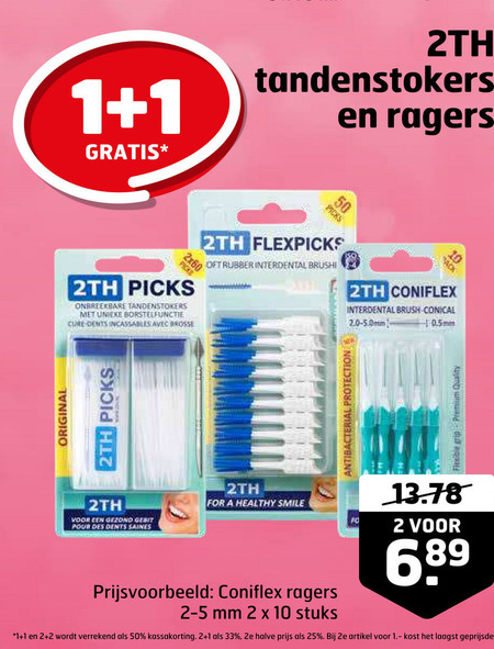 2TH tandenstokers, interdentale ragers folder aanbieding bij ...
