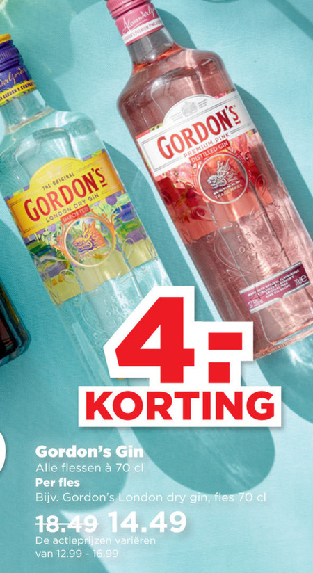 Gordons gin folder aanbieding bij Plus - details
