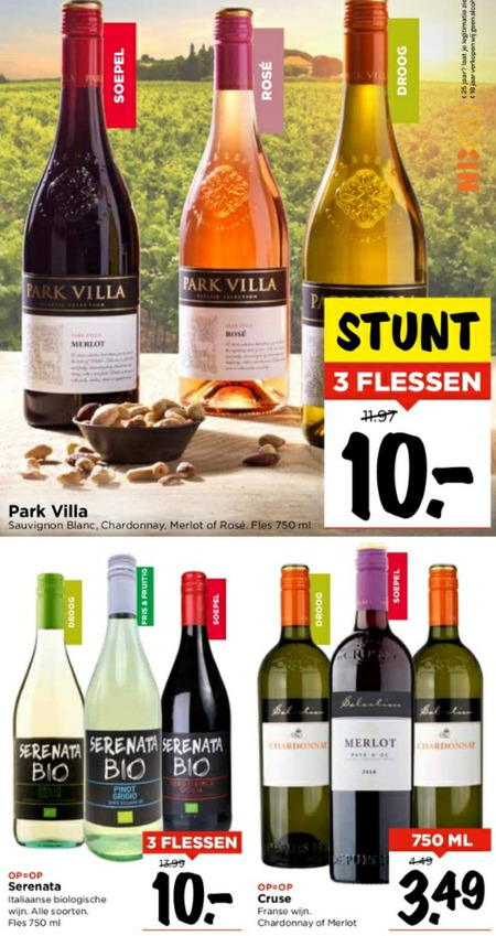 rode wijn, witte wijn folder aanbieding bij Vomar - details