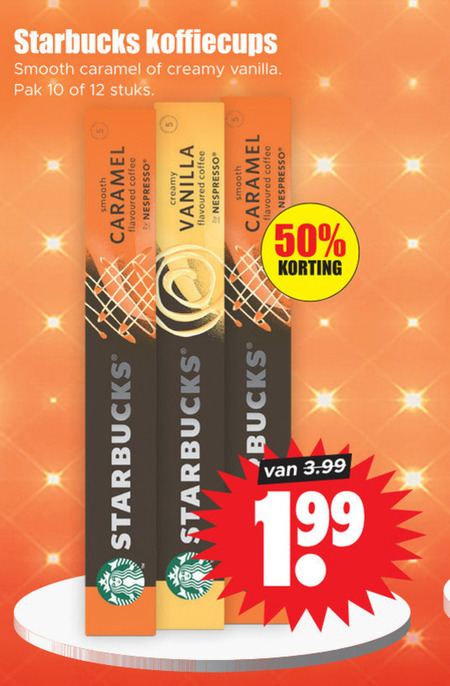 Starbucks koffiecups folder aanbieding bij Dirk - details
