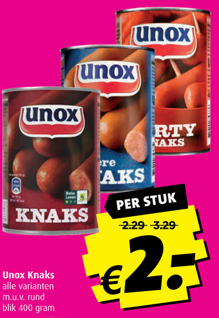 Unox knakworst folder aanbieding bij Boni - details